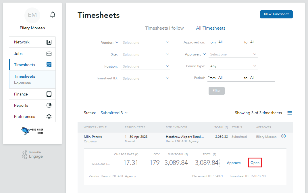 How to Approve and Reject Timesheets – Engage