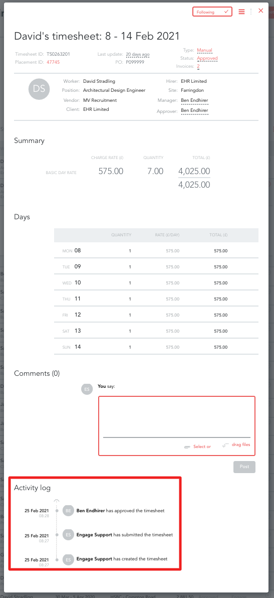 Activity Logs – Engage