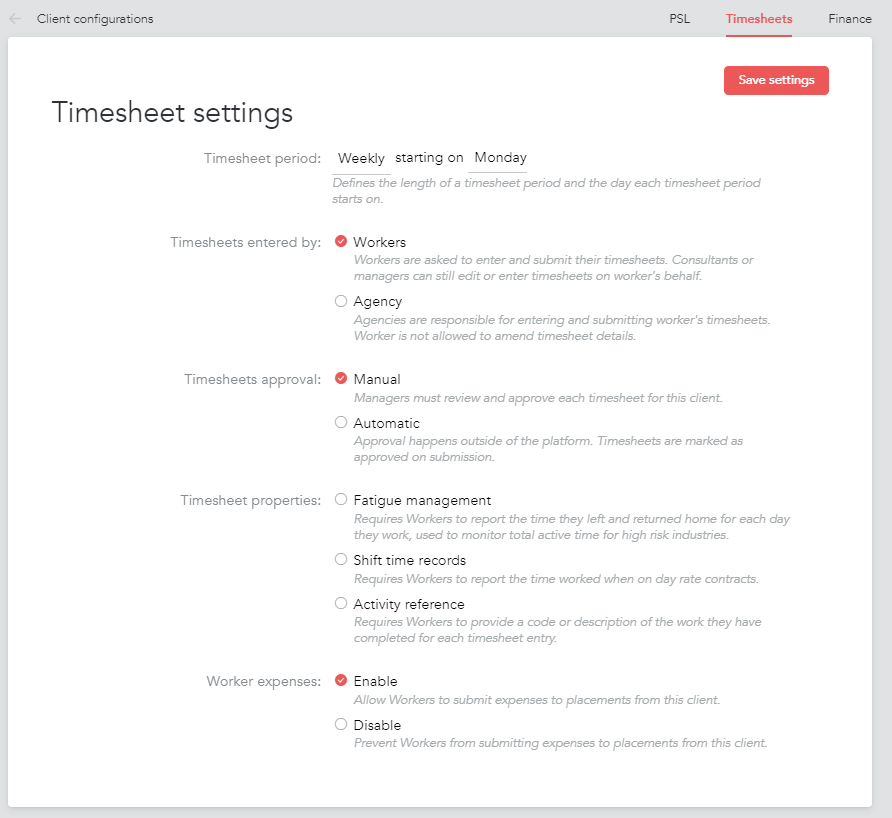 How to Manage Timesheet Settings – Engage
